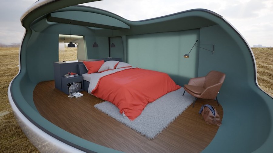 Glamping kapsula, ki jo je navdihnil Mini Cooper